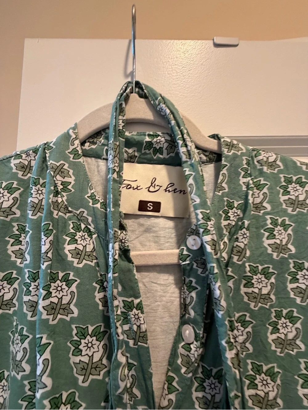 Fox & Hen | Dresses | Fox And Hen Green Floral Block Print Meg Midi ...